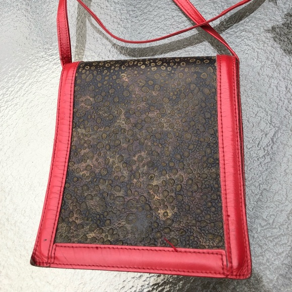 Roberto Vascon | Bags | Roberto Vascon Red Leather Bag Crossbody ...